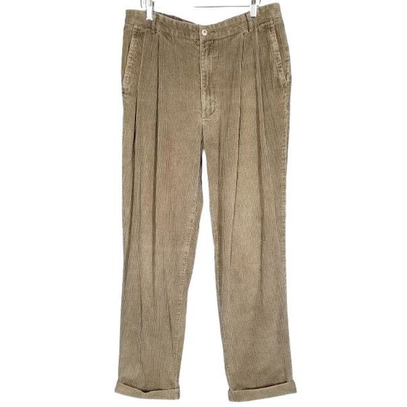 Gant | Pants | Vintage Gant Corduroy Brown Pants Mens 34x32 Straight Leg Pleated Cuffed | Poshmark